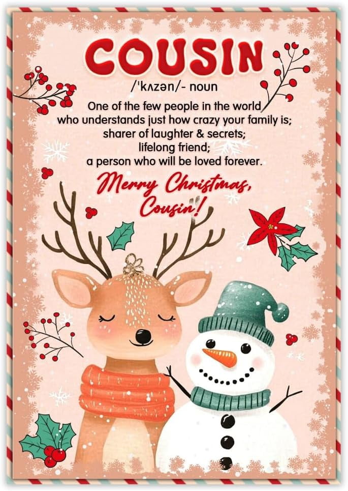 Bybiment Christmas Card for Cousin, Thoughtful Cousin Christmas Card ...