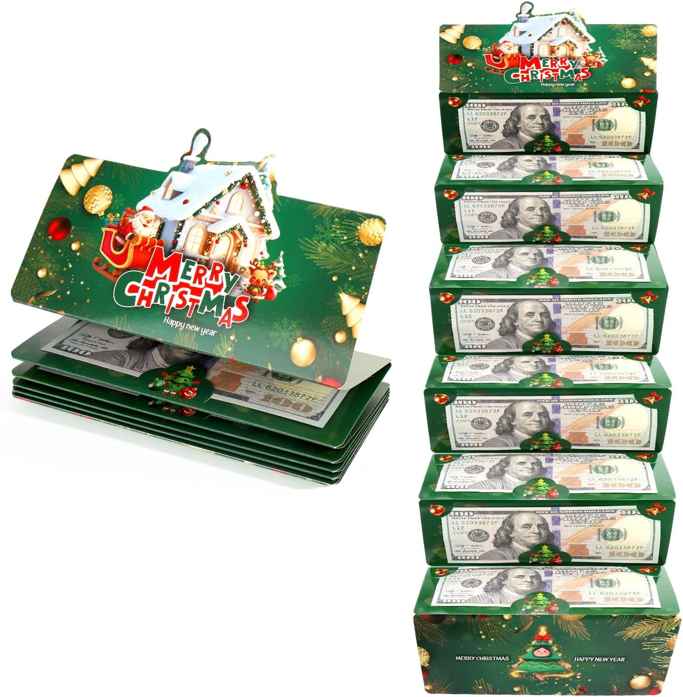 Bybiment Christmas Holders for Cash, Foldable Christmas Cash Envelopes ...