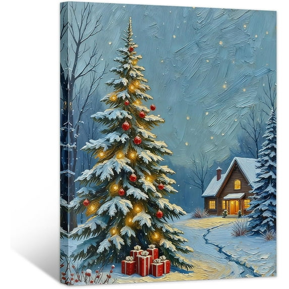 Bybiment Christmas Pictures Wall Decor, Prints, Winter Christmas Canvas ...