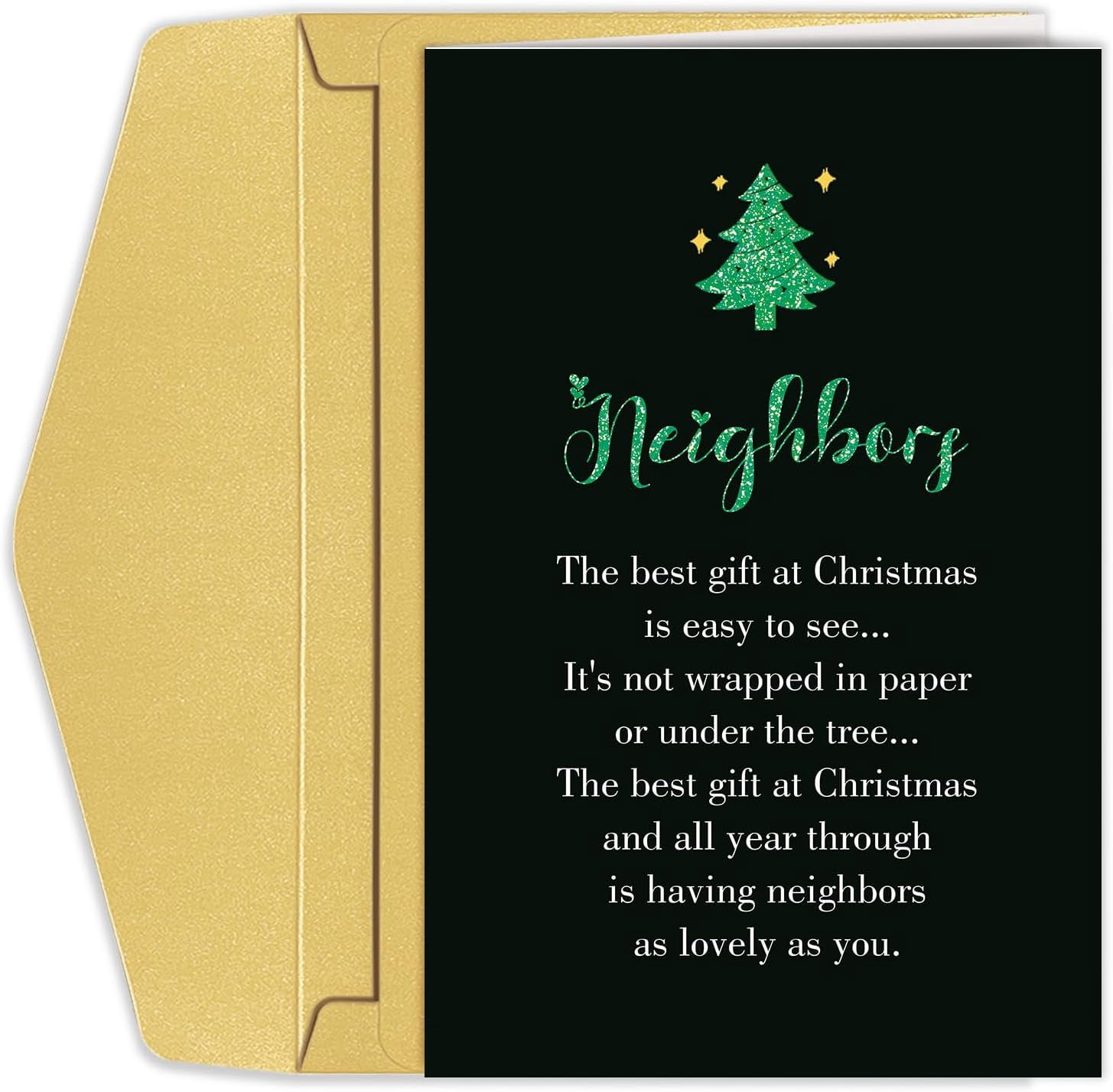 Bybiment Christmas Poem Card for Neighbors, Christmas Thank You Card ...
