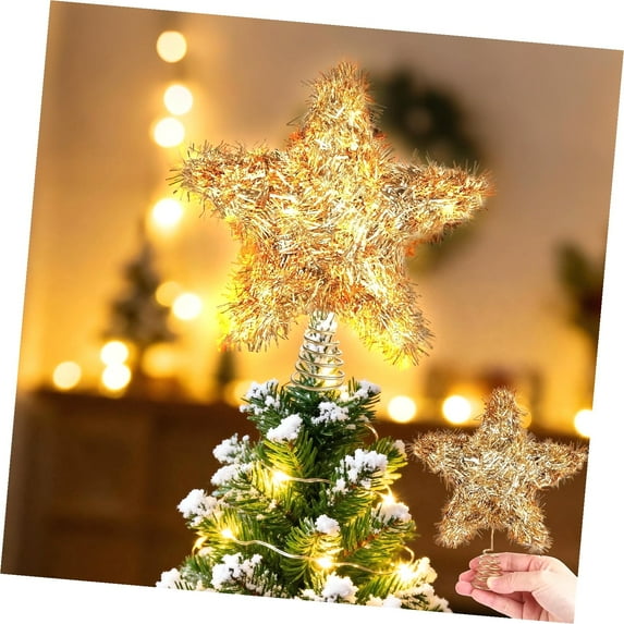 Bybiment Christmas Tree Topper Star Sparkly Tinsel Star for Christmas ...
