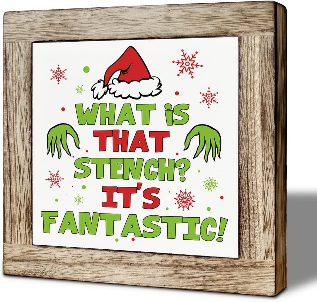 Bybiment Christmas Wooden Decor Sign, Wooden Tabletop Decor, Seasonal ...