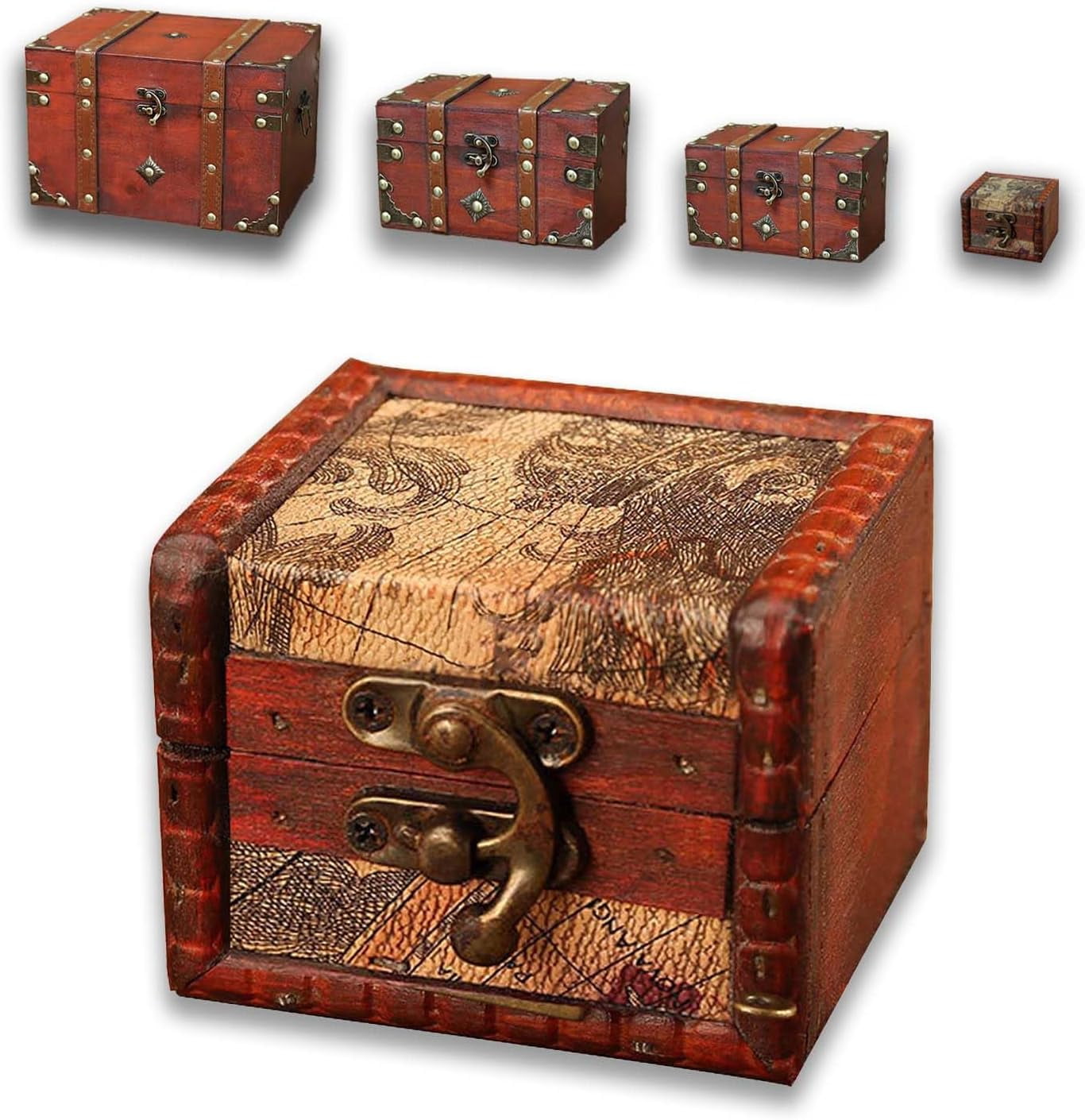 Bybiment Classical Wooden Jewelry Box, Jewelry Storage Box for Mom ...