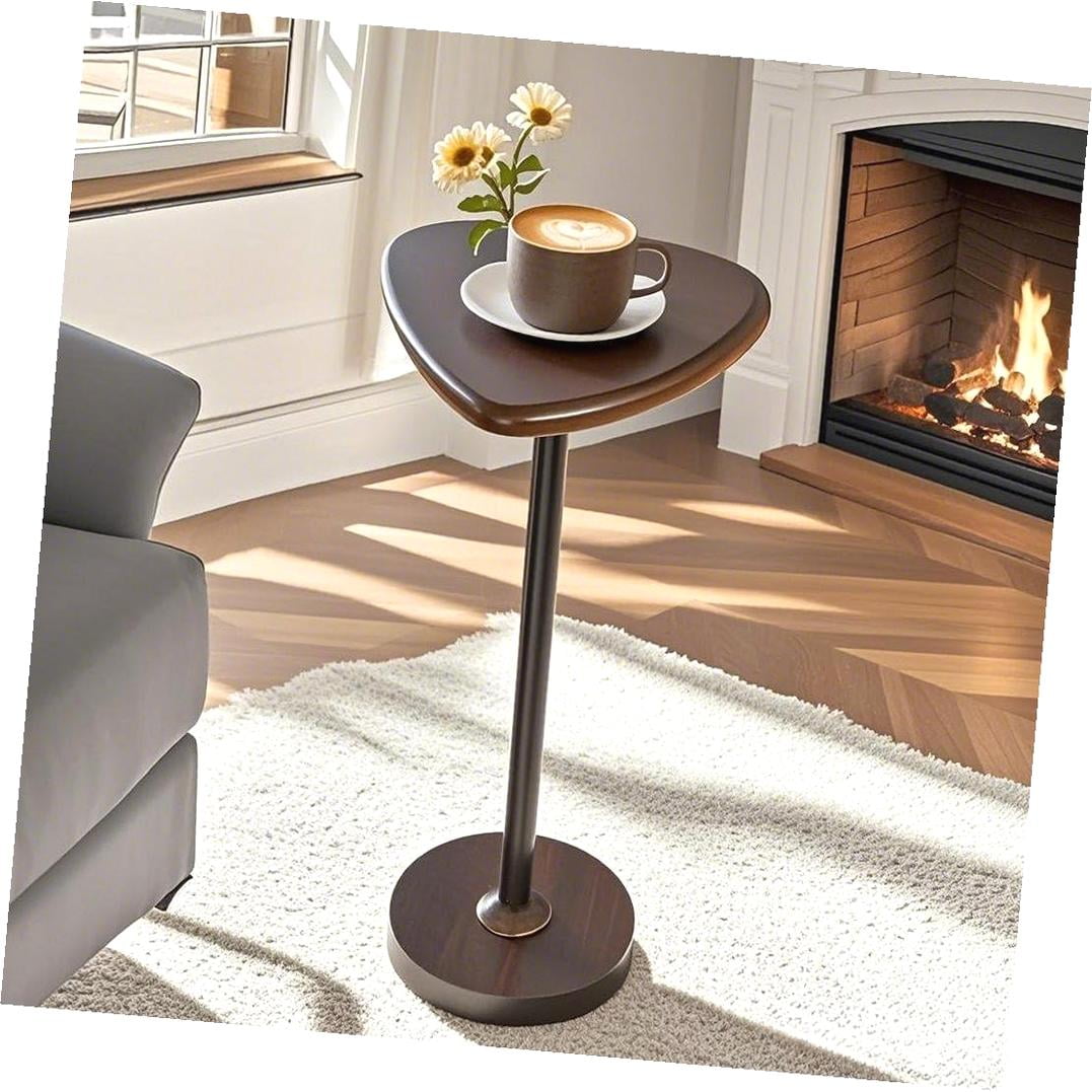 Bybiment Compact Beverage Stand, Pedestal Side Table for Tight Areas, Living Room Small Side ...