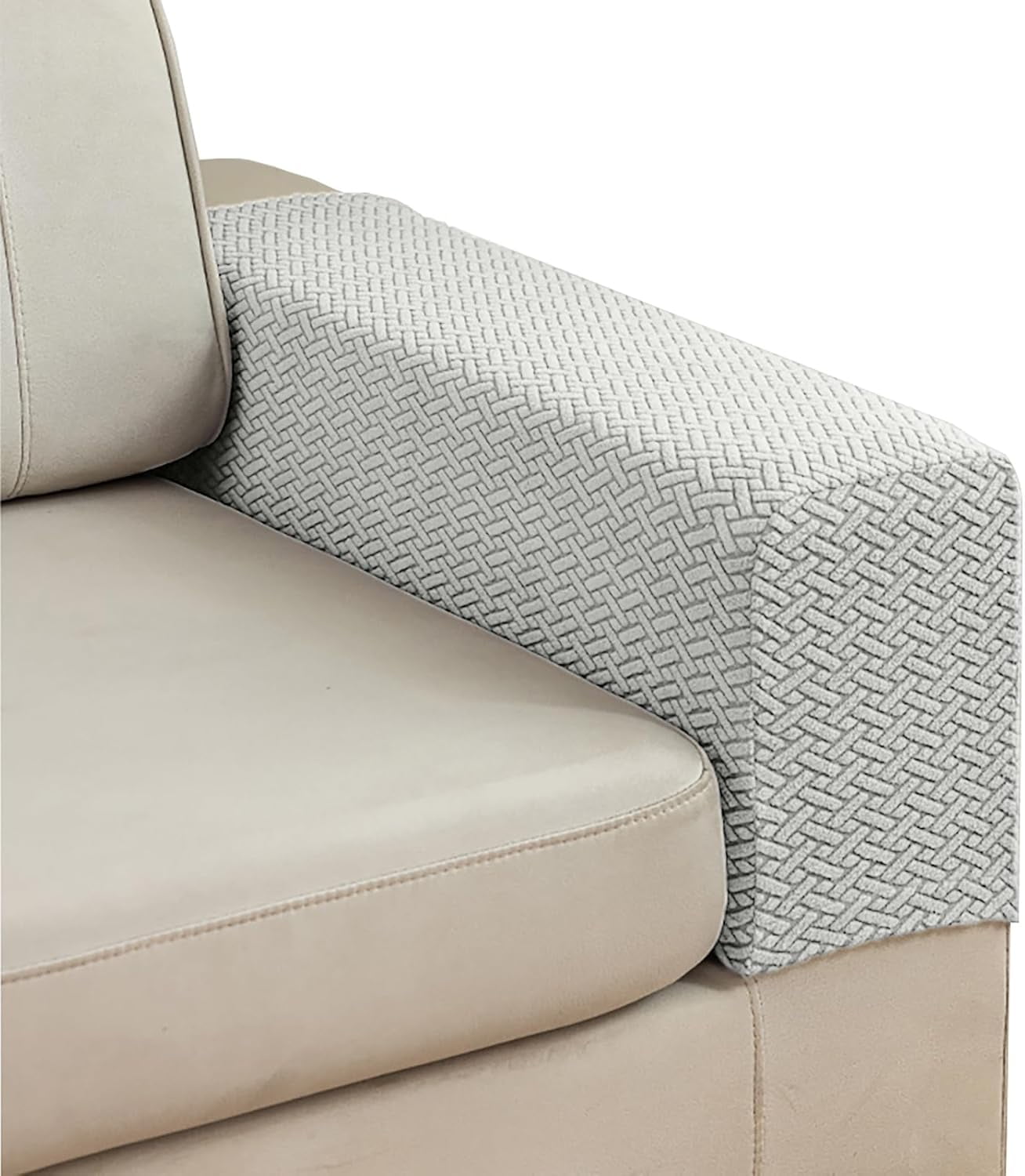Bybiment Couch Sofa Arm Chair Covers Set of 2 Polyester Stretch Arm ...