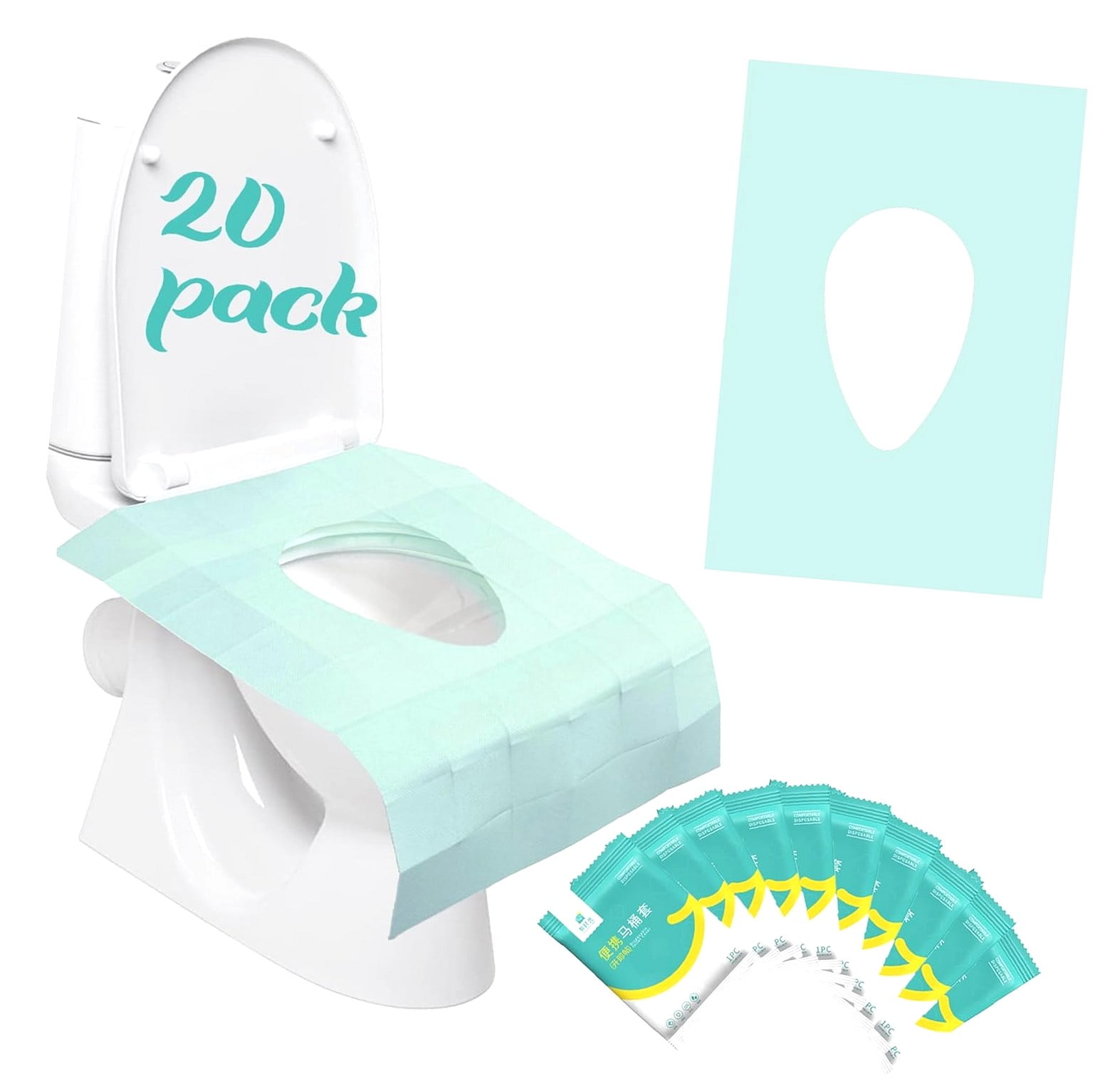 Bybiment Covers 20 Pack, Quick Use-Sticker Free Cover for Adults and ...