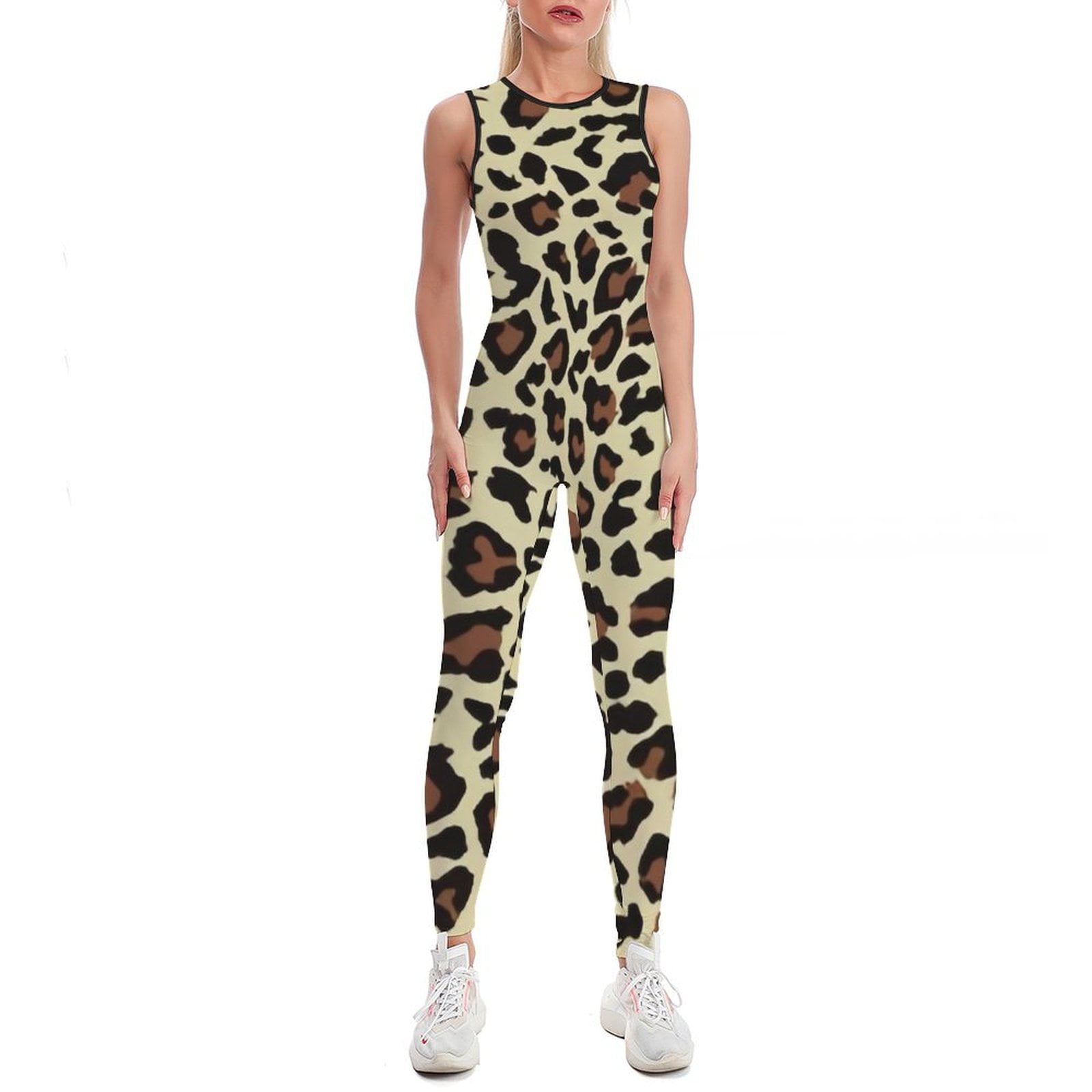 Bybiment Different Colored Leopard Fur Pattern Womens Workout Jumpsuits ...