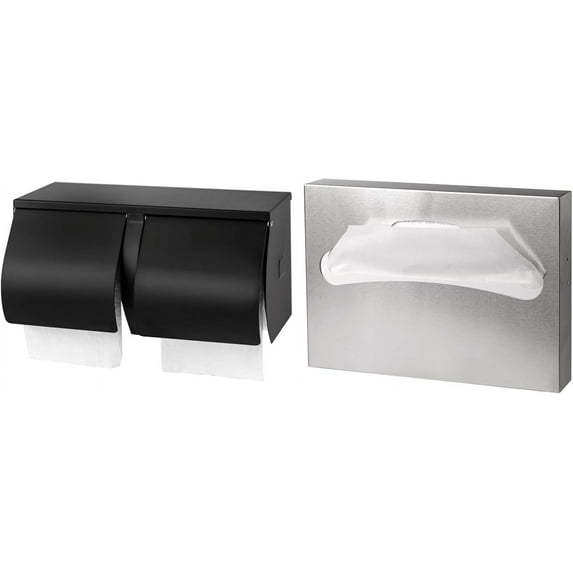 Bybiment Double Roll Toilet Paper Holder Toilet Tissue Dispenser with ...