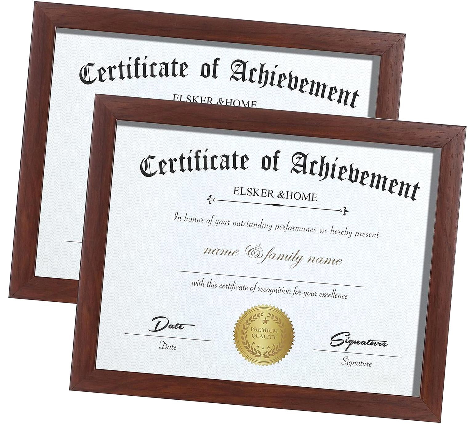 Bybiment ELSKER& 8.5x11 Certificate Frame - Classic Coffee Color Frame ...