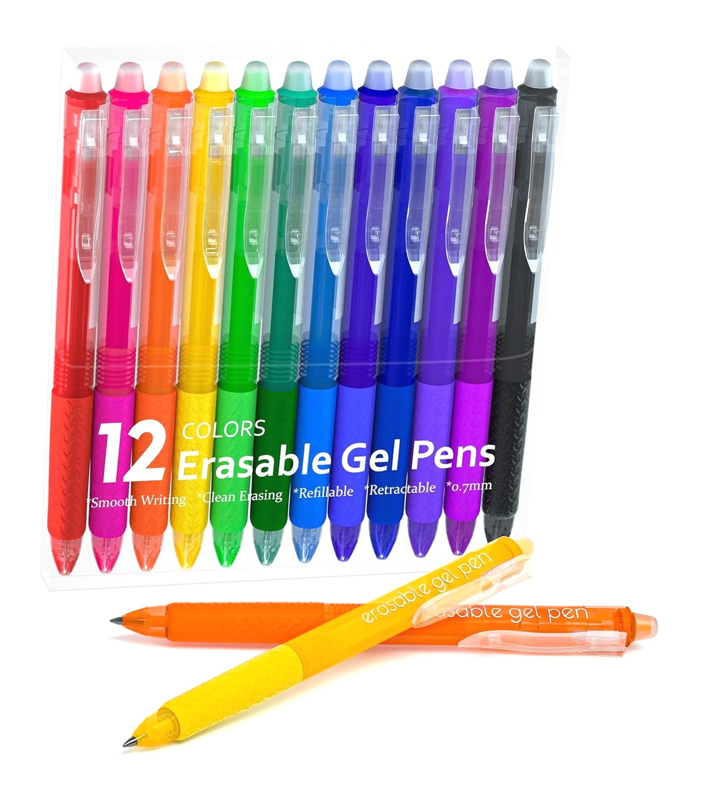 Bybiment Erasable , 12 Colors Retractable Fine Point Erasable Clicker ...