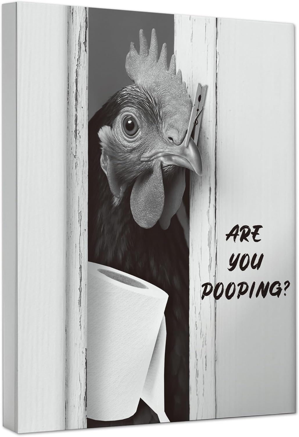 Bybiment Funny Chicken Bathroom Canvas Wall , Chicken Bathroom Decor ...