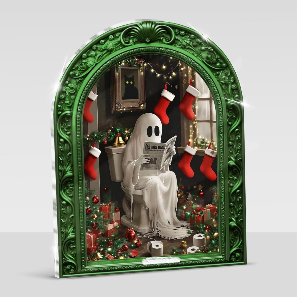 Bybiment Funny Christmas Bathroom Sign Toilet Restroom Centerpieces for ...