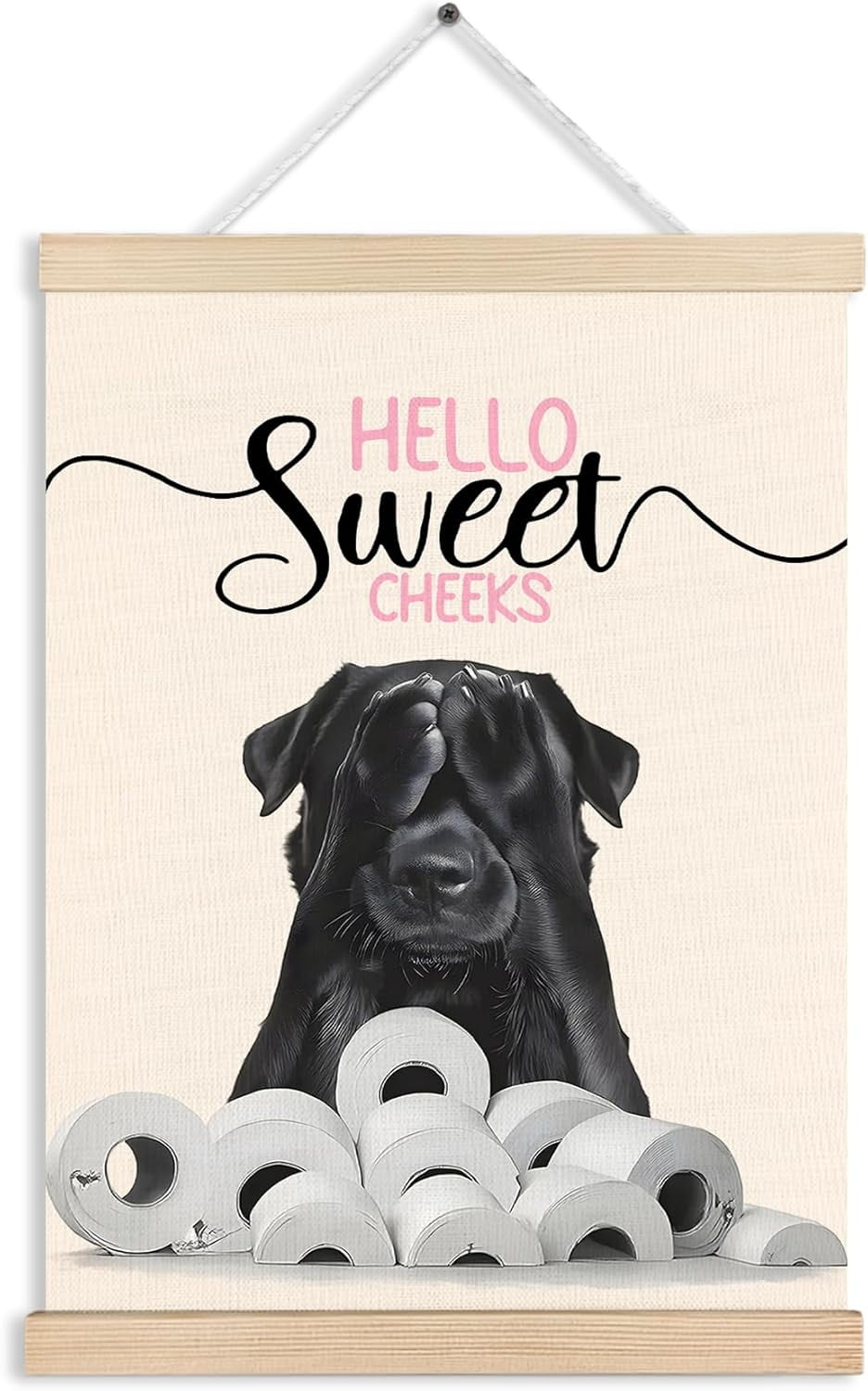 Bybiment Funny Labrador Retriever Bathroom Canvas Wall Poster Hanger ...