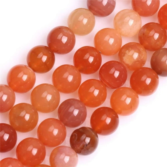 Bybiment GEM-Inside 10mm Orange Botswana Agate Stone Gemstone Semi ...