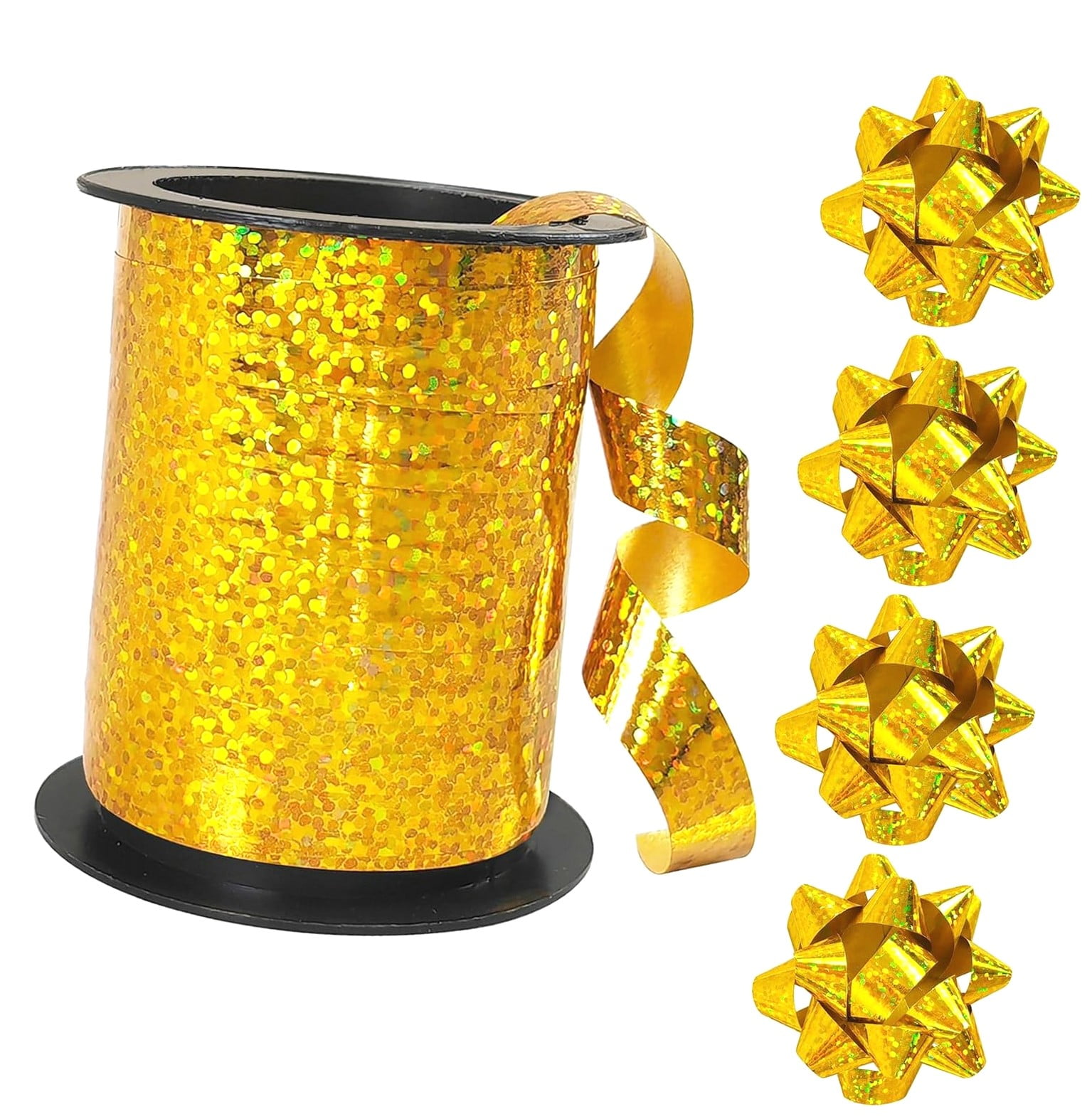 Bybiment Glitter Curling Set, 4 Pieces of 2-Inch Bows and 3/8-Inch by ...