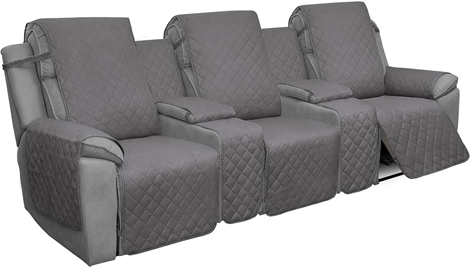 Bybiment -Going Recliner Sofa Cover with Console, Reversible Couch ...