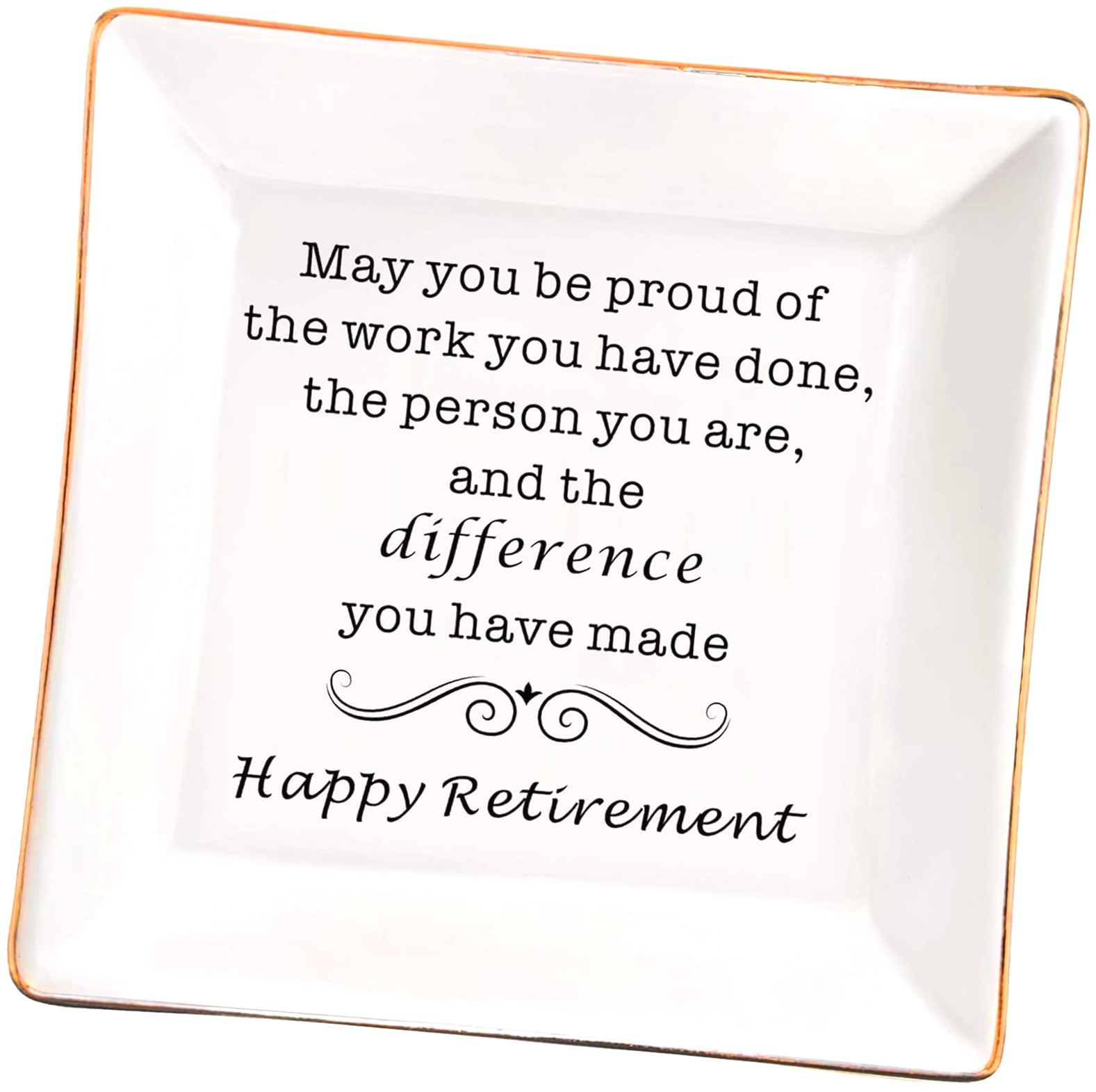 Bybiment Happy Retirement for Coworker Ceramic Trinket Tray Leaving ...