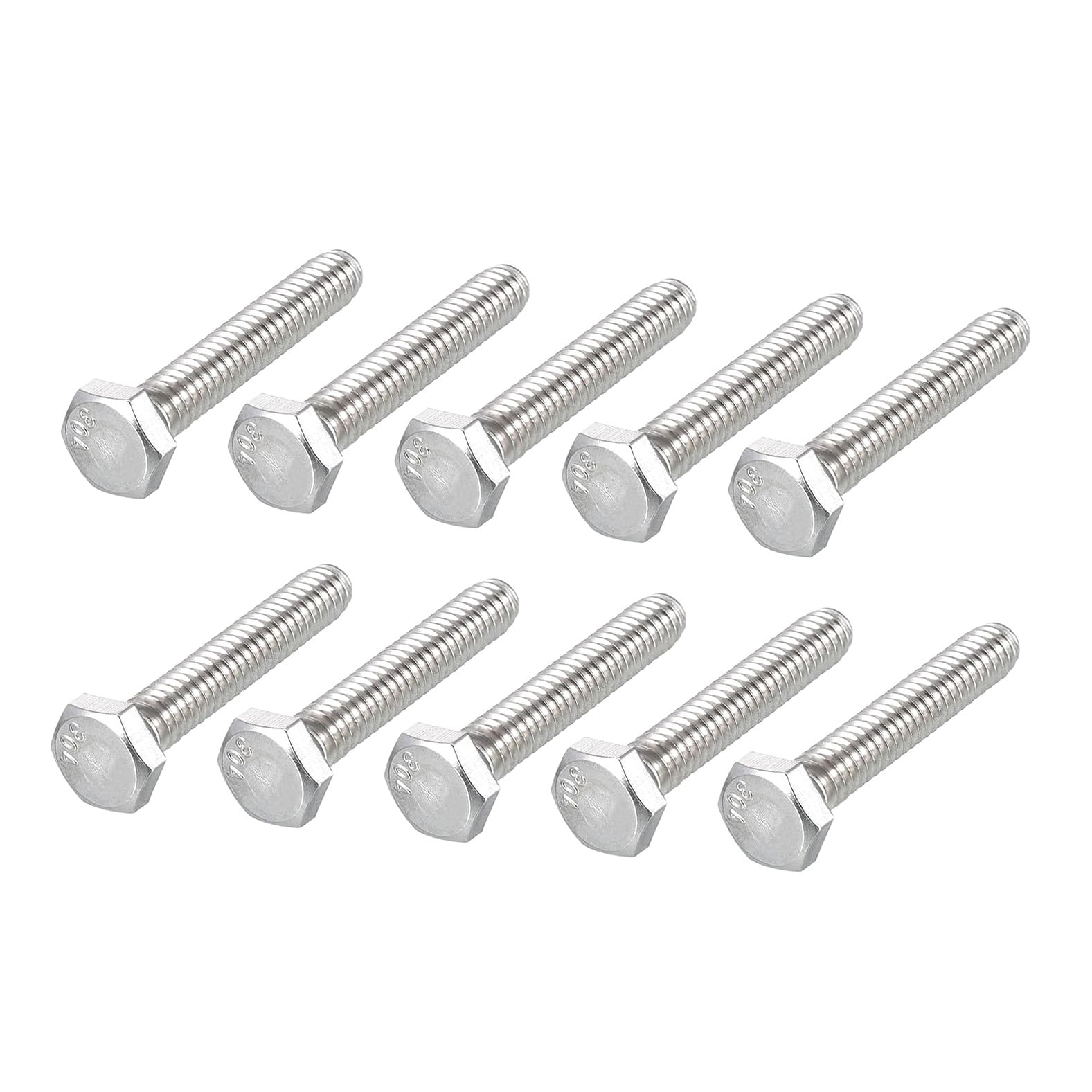 Bybiment Hex Bolts (1/4-20 1-1/4") 50 Pieces, 304 Steel 18-8, Fully ...
