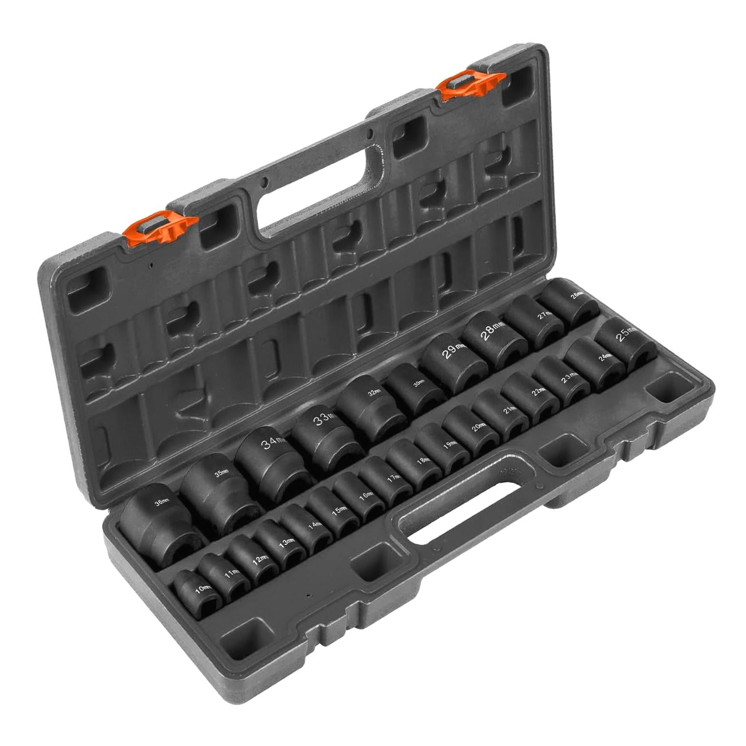 Bybiment Impact Socket Collection 1/2 Inch 26 Piece Impact Sockets, Short Socket, 6 Point ...