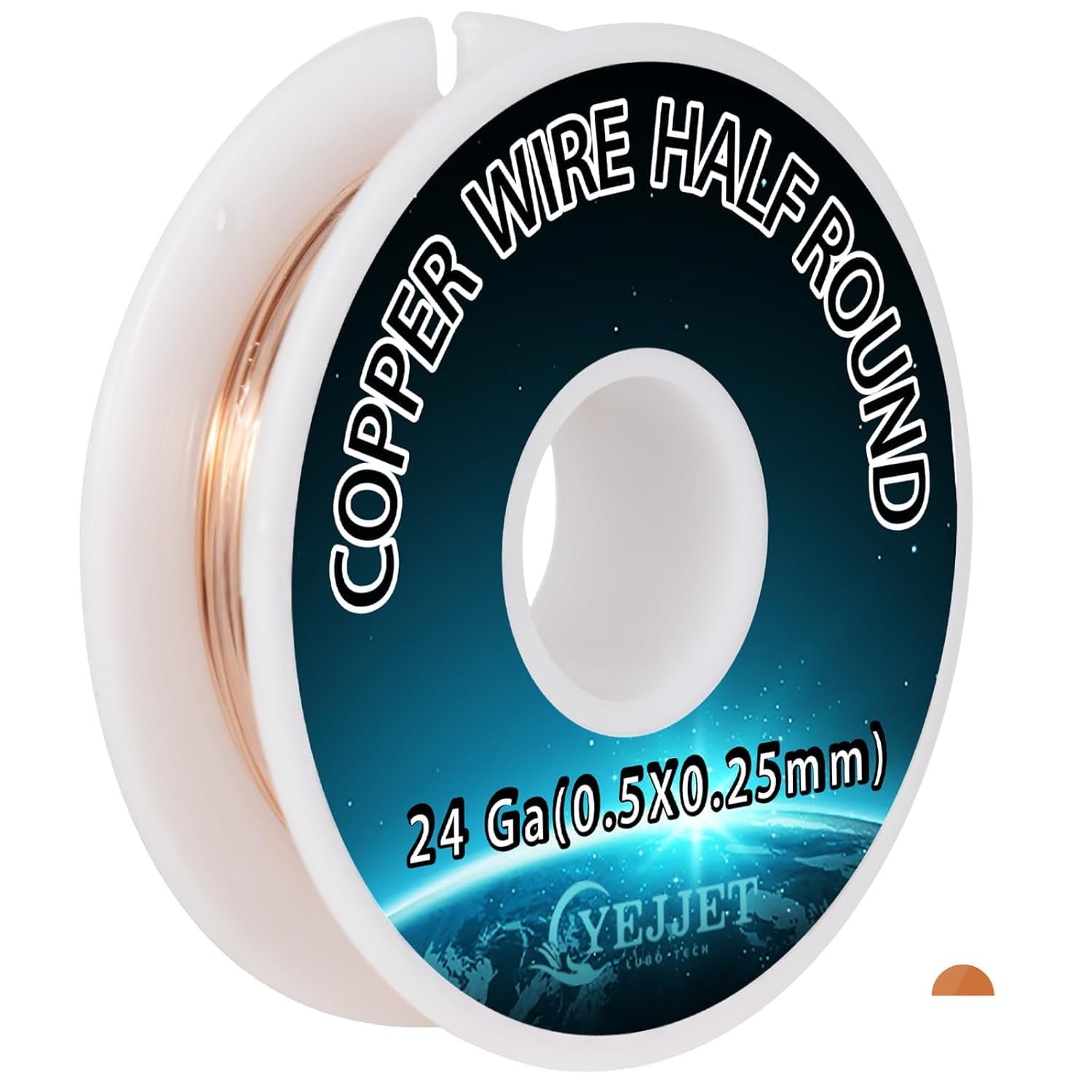 Bybiment Industrial 24 Gauge Half Round Copper Wire 3.0 oz (265 Feet ...