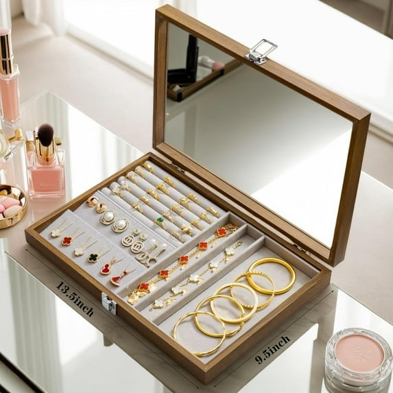 Bybiment Jewelry Box Organizer for , Wooden Jewelry Box Jewelry ...