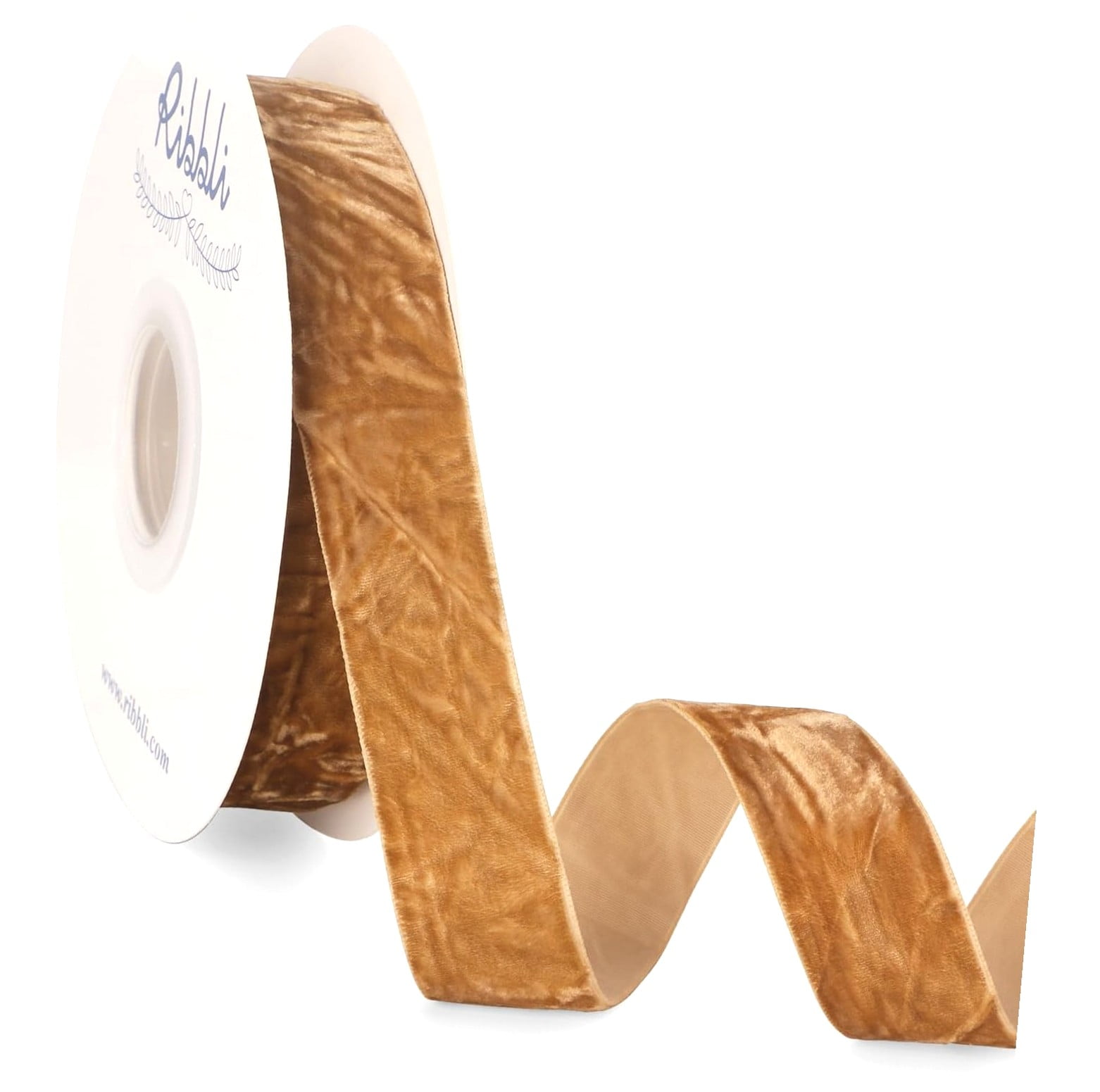 Bybiment Khaki Velvet 1 Inch Crinkled Brown Christmas for Crafts Decor ...