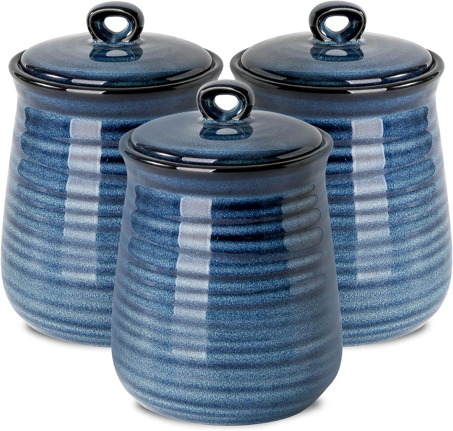 Bybiment Kitchen Canisters Set with for Countertop, Ounce Ceramic Jars ...