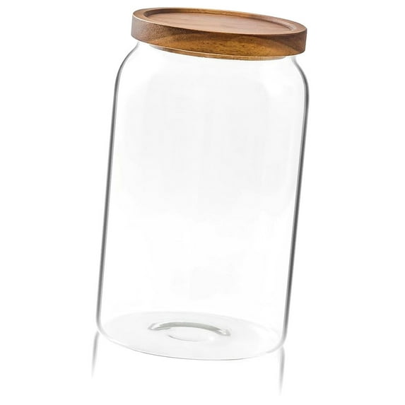 Bybiment Large Candy Jars with Wooden Lid, 1 Gallon Jar with Lid, Sugar ...