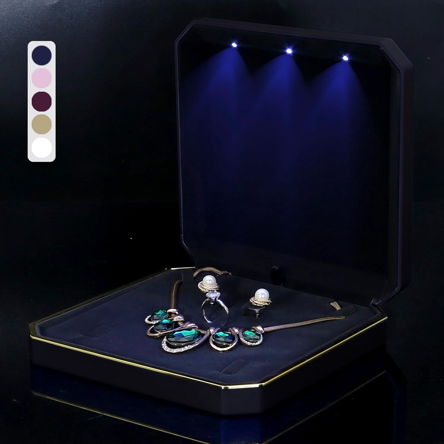 Bybiment Large Necklace Box, Necklace Box with Compartment, Jewelry Box ...