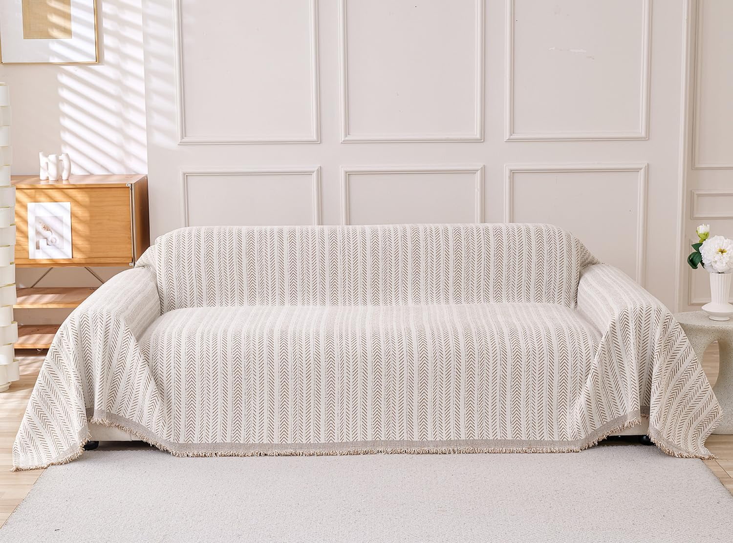 Bybiment Loveseat Cover Sheet Blanket, Machine Washable Chenille ...