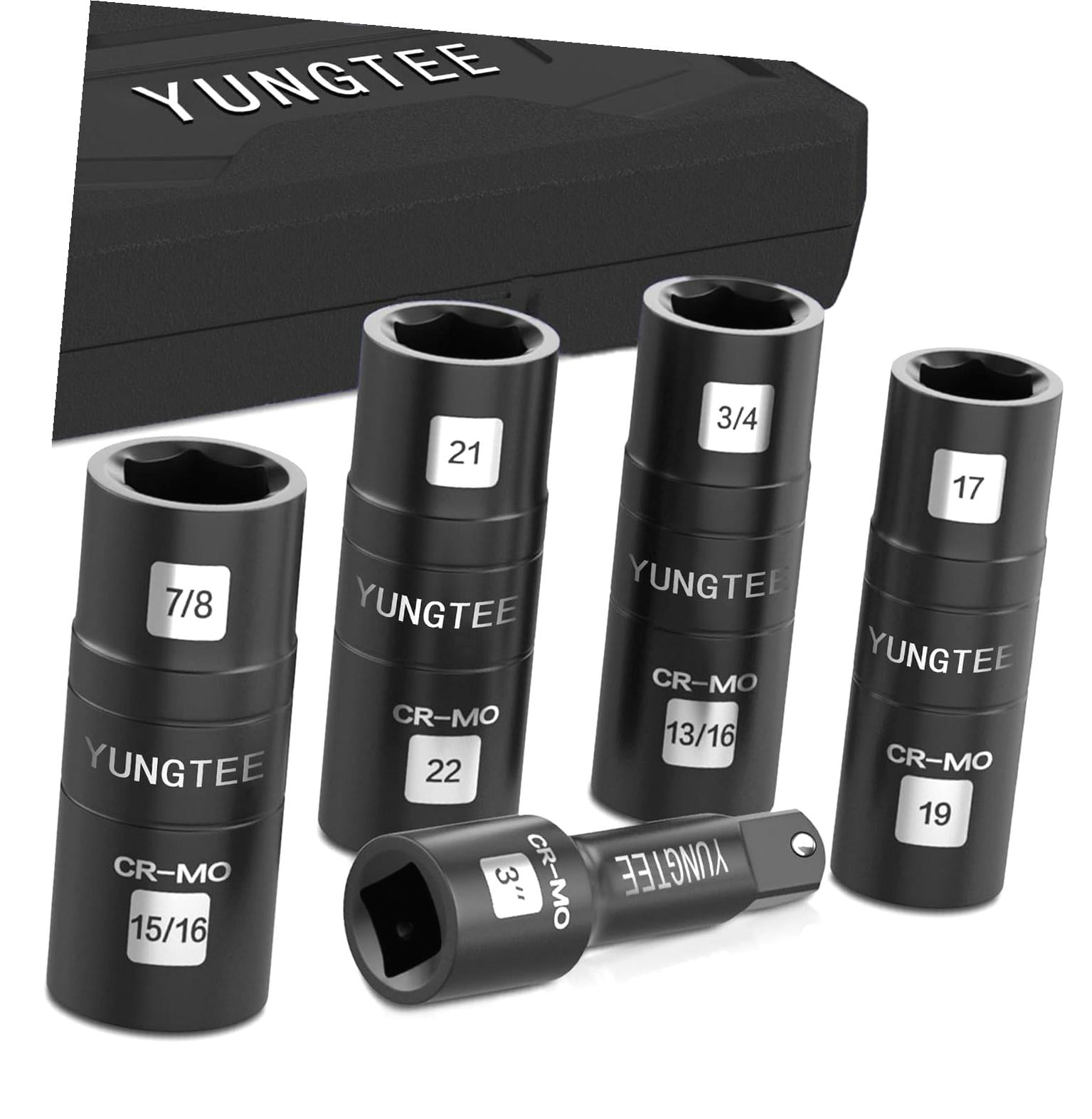 Bybiment Lug Nut Impact Socket Kit, 1/2-Inch Drive | 8-IN-4 Reversible ...