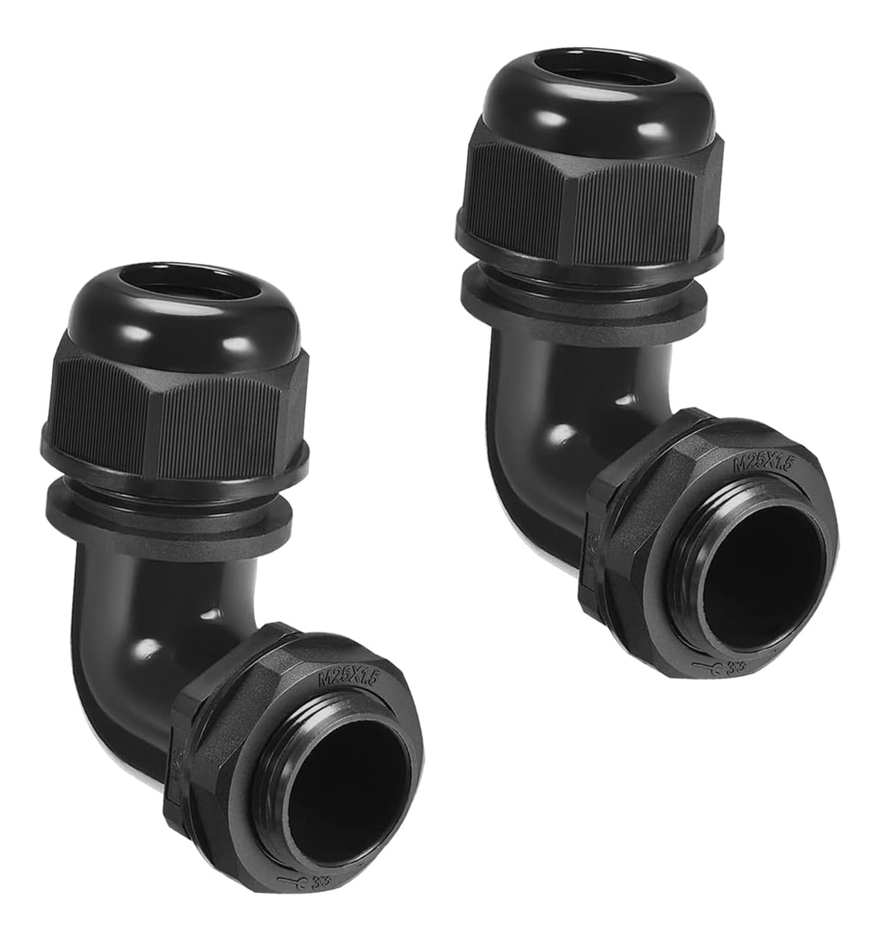 Bybiment M25 Cable Gland, 90-Degree 13-18mm Strain , Cord Connectors ...