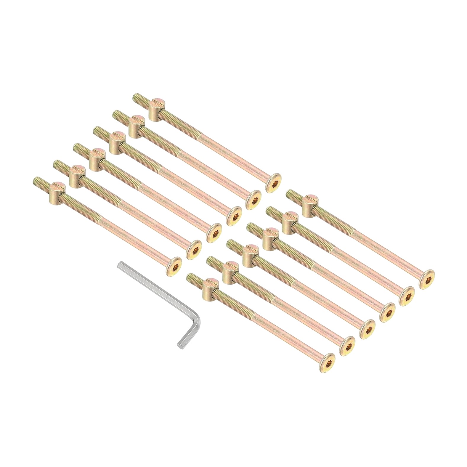 Bybiment M6 110mm Bunk Bed Bolts, 12-Piece Hex Drive Cap Barrel Screws ...