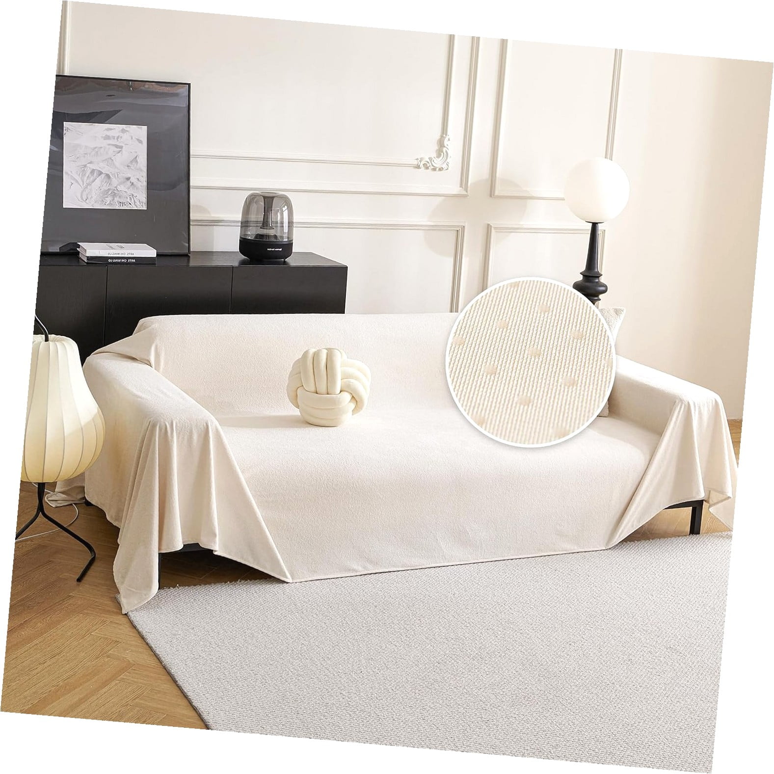 Bybiment MYSKY White Couch Cover Couch Covers for 3 Seat Couch Sofa ...