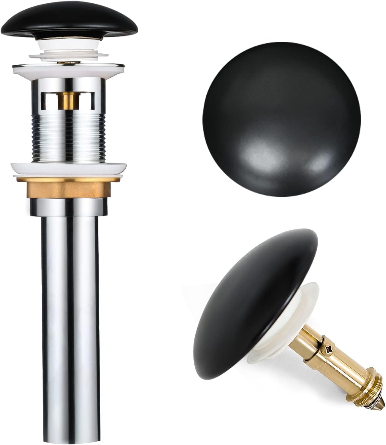 Bybiment Matte Ceramic Drain with Overflow, Bathroom Sink Drain, Sink ...