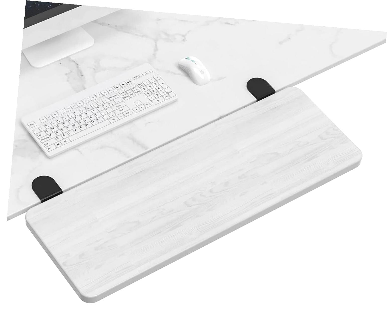 Bybiment OUGIC Ergonomic Desk Extension Tray, 64x24cm, No-Hole Clamp ...