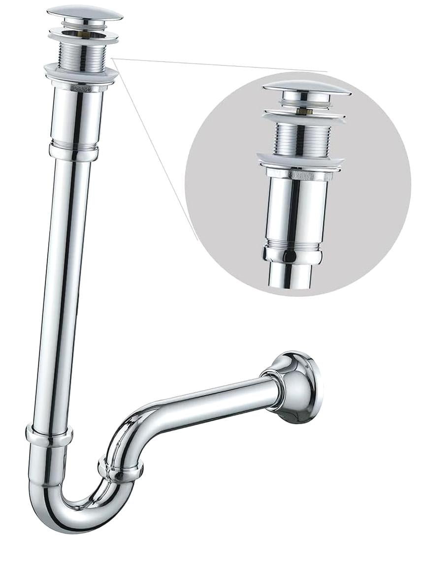 Bybiment P U-Shape 1 1/4 inch Sink Drain Pipe with Joint Extension Tub ...