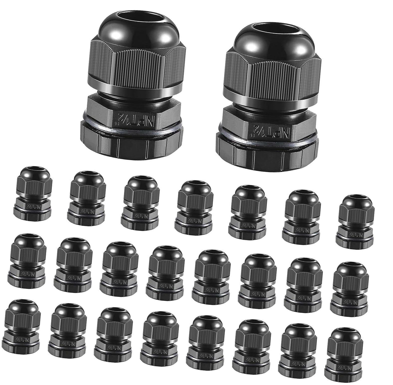 Bybiment PCS 1/2"(6-12.5mm) NPT Nylon Cable Gland Joints with Gaskets ...