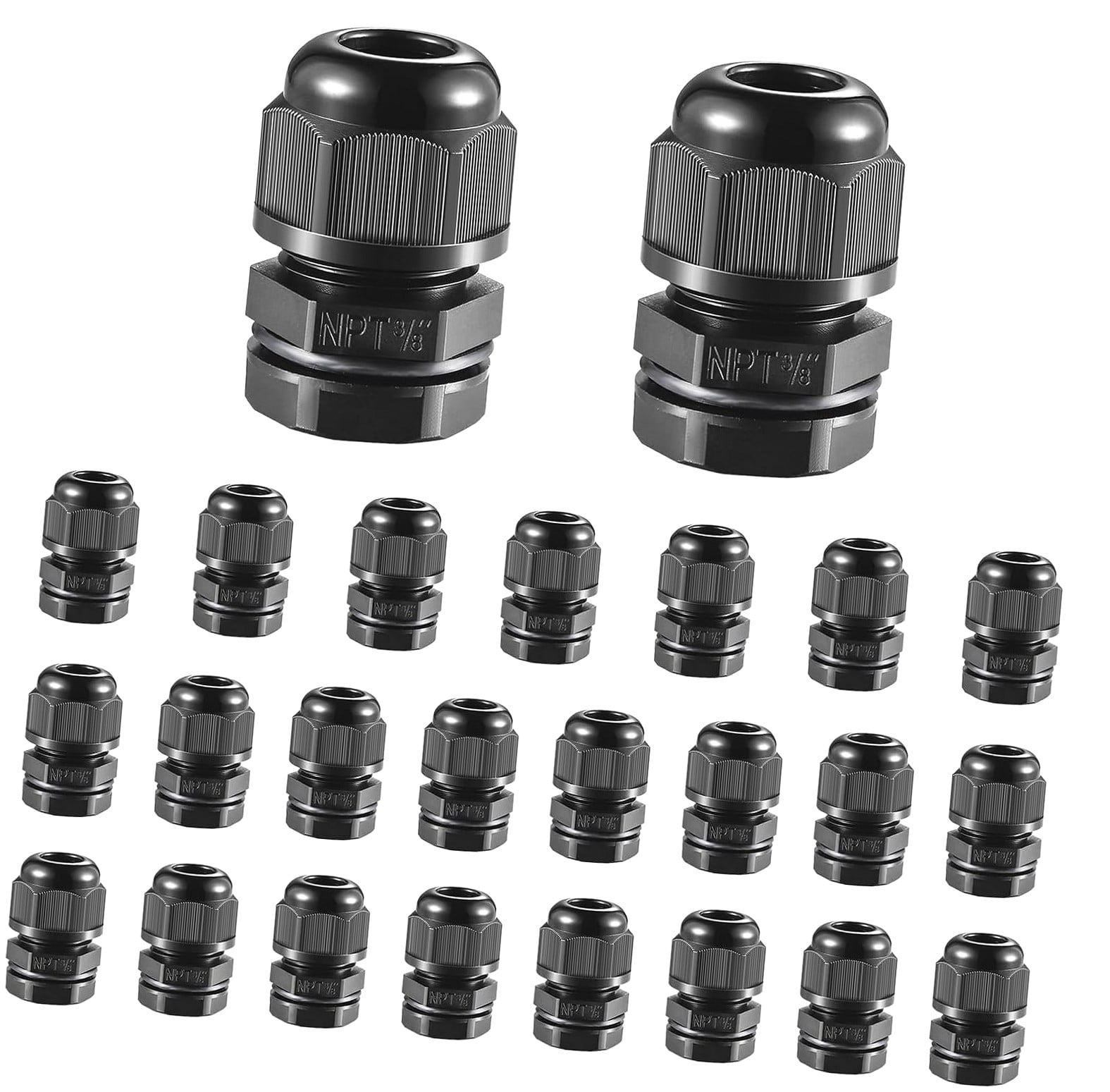 Bybiment PCS 3/8"(5-10mm) NPT Nylon Cable Gland Joints with Gaskets ...