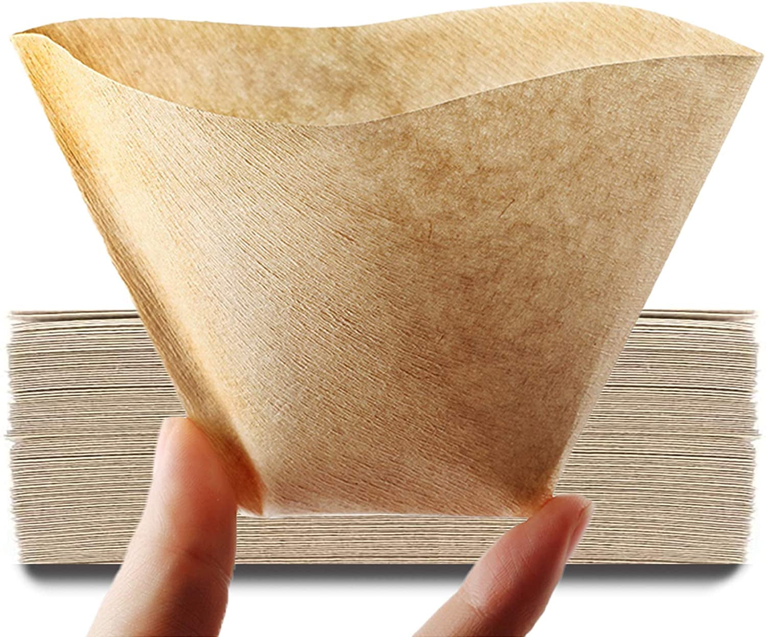 Bybiment, Paper Brown Cone Coffee Filters Unbleached Shape for Pour Over Brewing, Coffee Maker ...