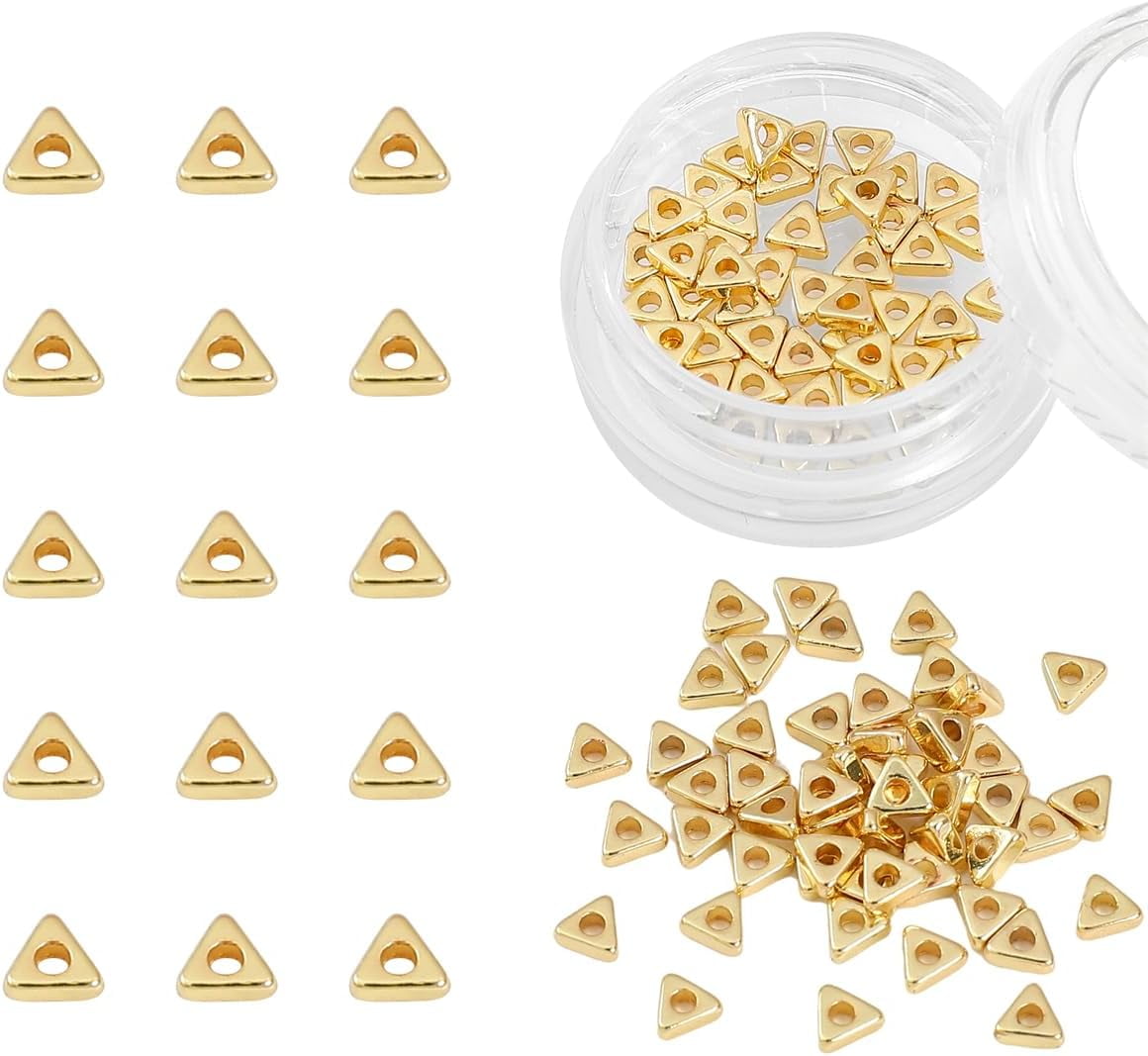 Bybiment Plated Triangle Spacer Beads 3.5x1.5mm 50pcs for Jewelry ...