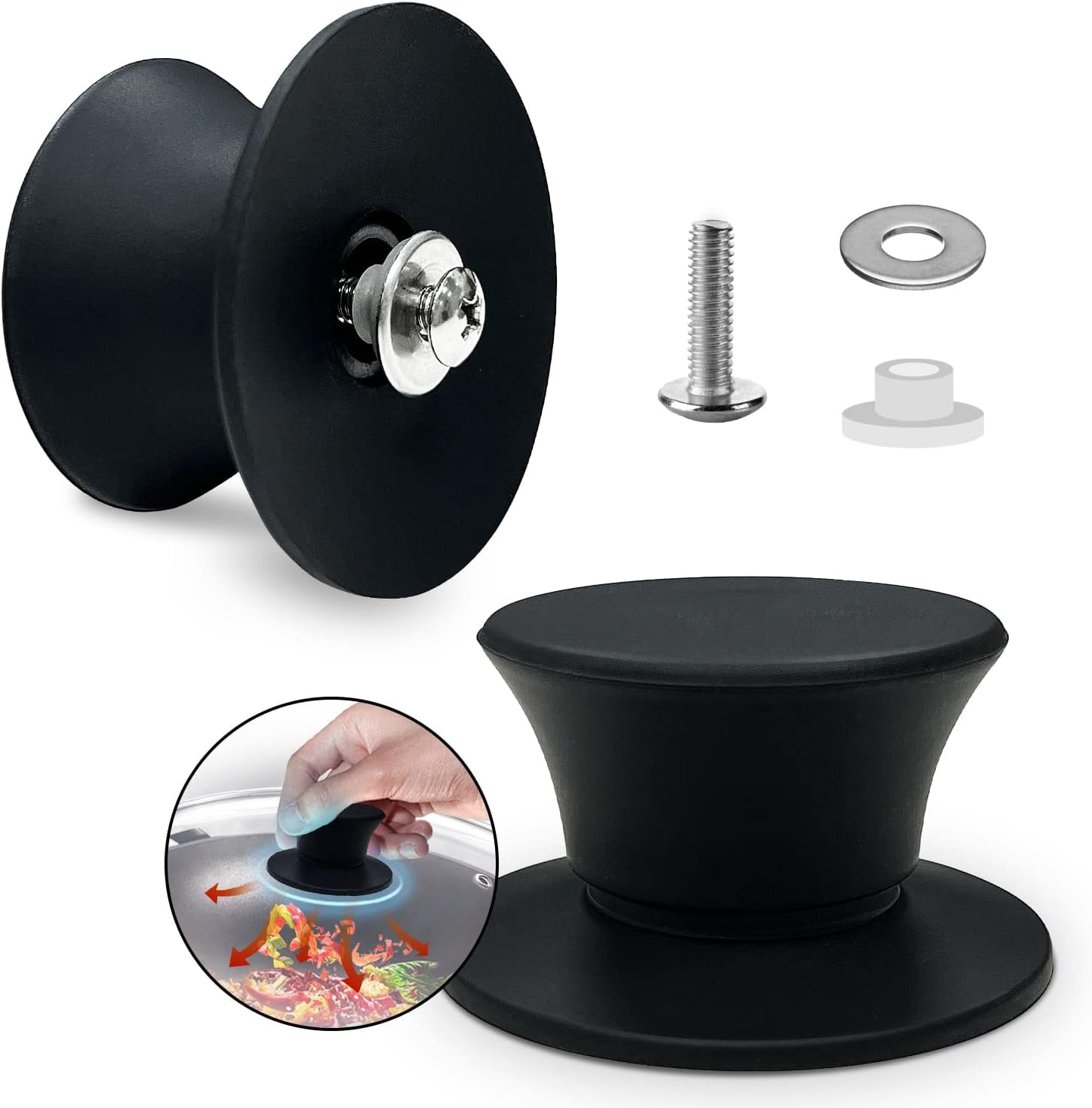 Bybiment Pot Lid Knobs, Pan Lid Holding Handles, Handle for Kitchen ...
