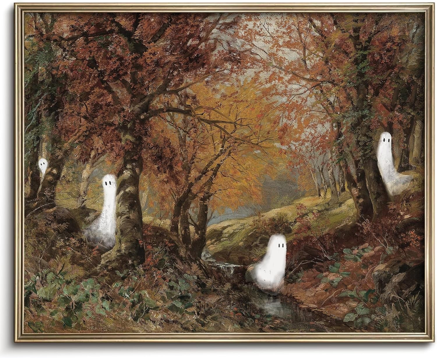 Bybiment Retro Decor Painting Spooky Ghosts Haunted House Posters ...