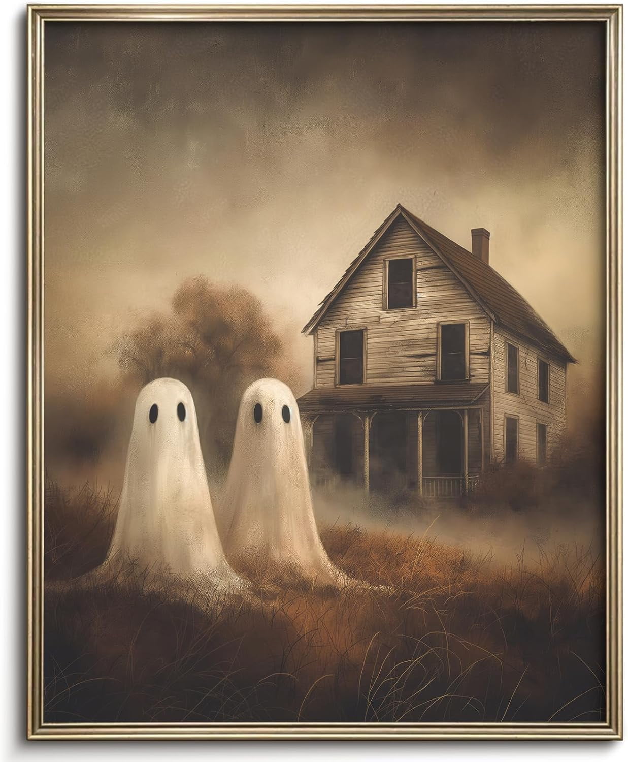 Bybiment Retro Decor Painting Spooky Ghosts Haunted House Posters ...
