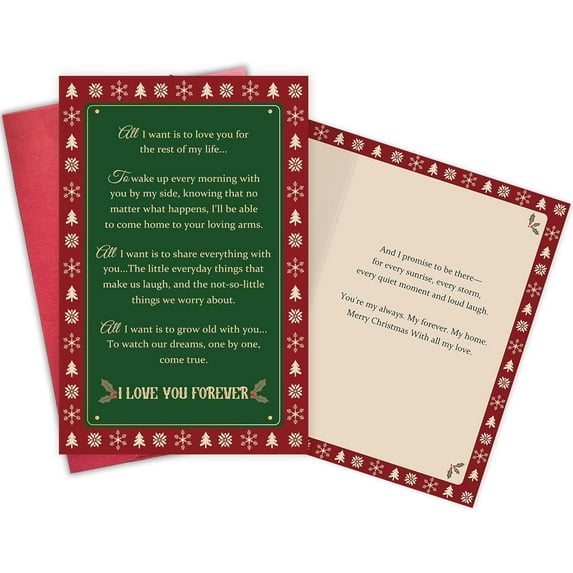 Bybiment Romantic Christmas Card for Couples, Holiday Wishes Messages ...