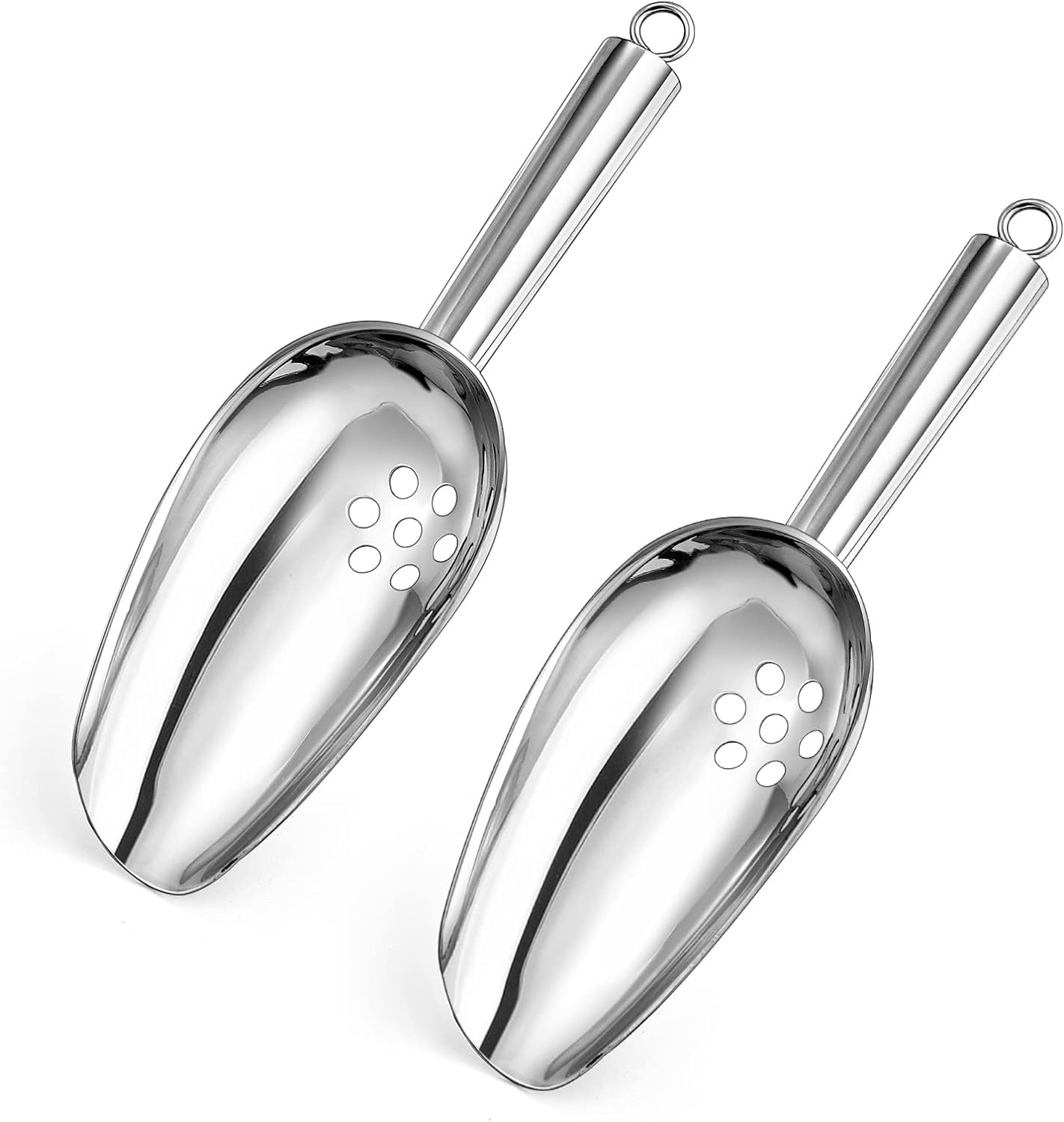 Bybiment Scoops with Holes, Long-Lasting 6 Ounce Steel Scoops with ...