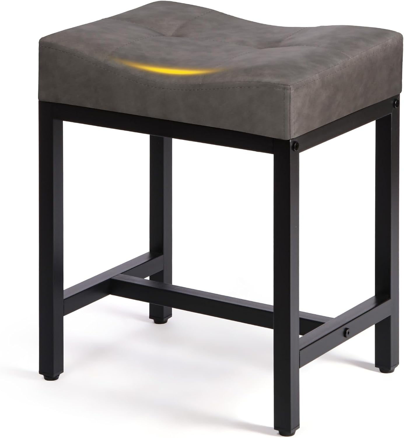 Bybiment Seat Vanity Stool, Stool Chair with Metal Leg, Cube-Shaped ...