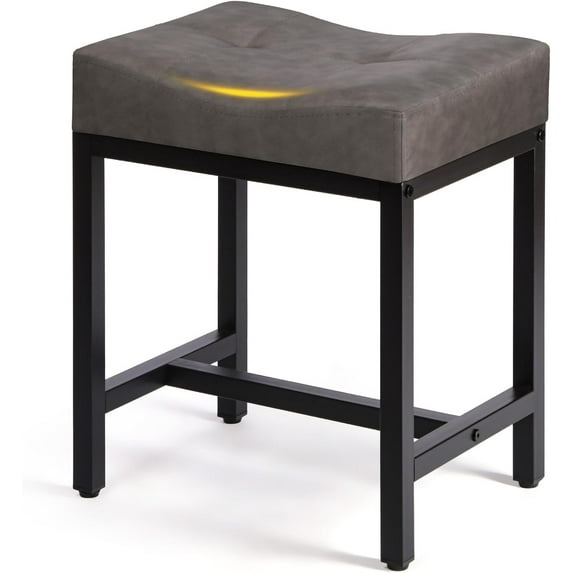 Bybiment Seat Vanity Stool, Stool Chair with Metal Leg, Cube-Shaped ...