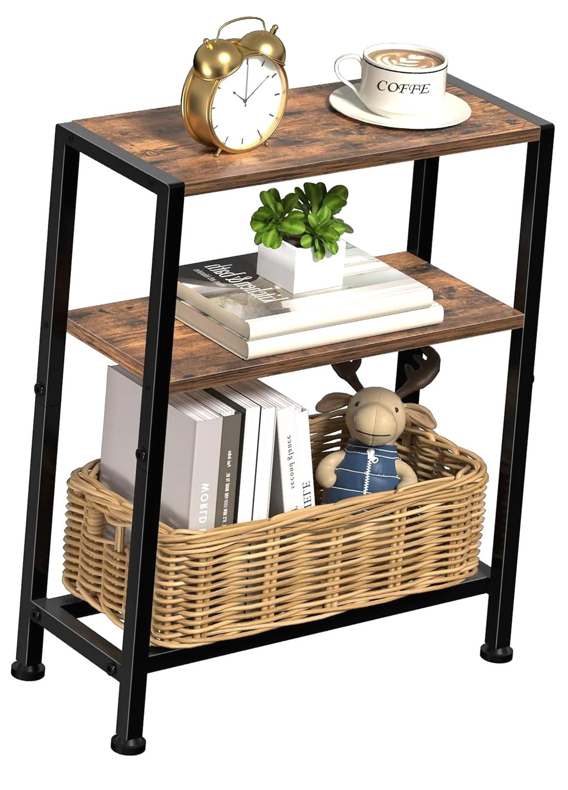 Bybiment Slim Side Table for Compact Areas, Two- Compact Side Table ...