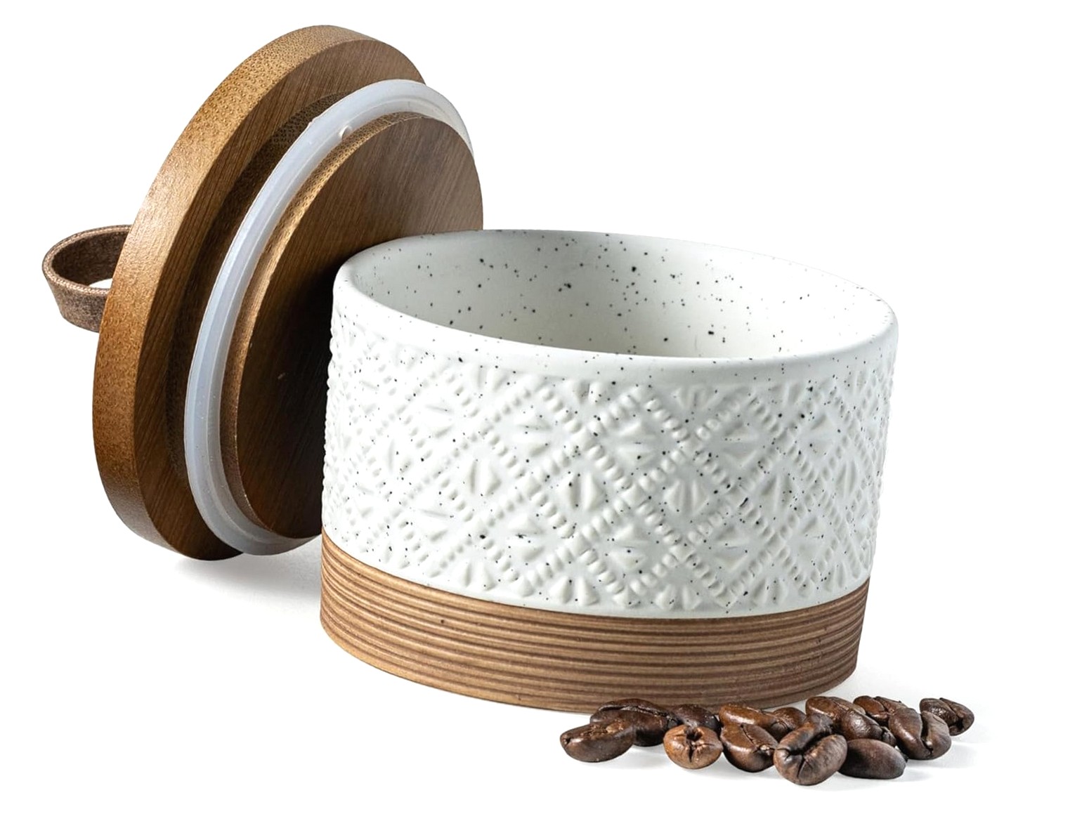 Bybiment Small Ceramic Jar with Lid, Coffee Container Kitchen Jars for ...